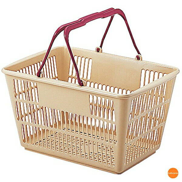 【ショッピングバスケット　U-17　ベージュ/エンジ】 ●サイズ：425mmx300mmx高さH215mm ●容量：17L ●材質：ポリプロピレン ■豊富なサイズ・カラーバリエーション！お店、用途に合わせてお選びください。