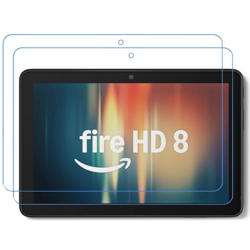 【2枚セット】For HD 8 第12世代 強化ガラスフィルム For HD 8 2024/2022 8インチ 対応 液晶保護フィルム 全面保護 硬度9H 耐衝撃 飛散防止 貼り付け簡単 自動吸着 気泡ゼロ 指紋防止 超高質感✅【対応機種】...