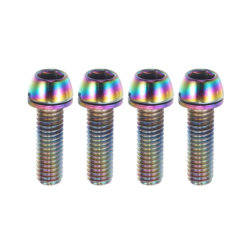 A ABSOPRO 自転車ステムスクリュー 固定ネジ ハンドルバー ステムボルト バイクステム ネジ MTB 自転車用 テーパーボルト スクリュー M6x20mm ソケットキャップねじ ナット付き 鋼製 アソート 4個交換用 - 自転車用テ...