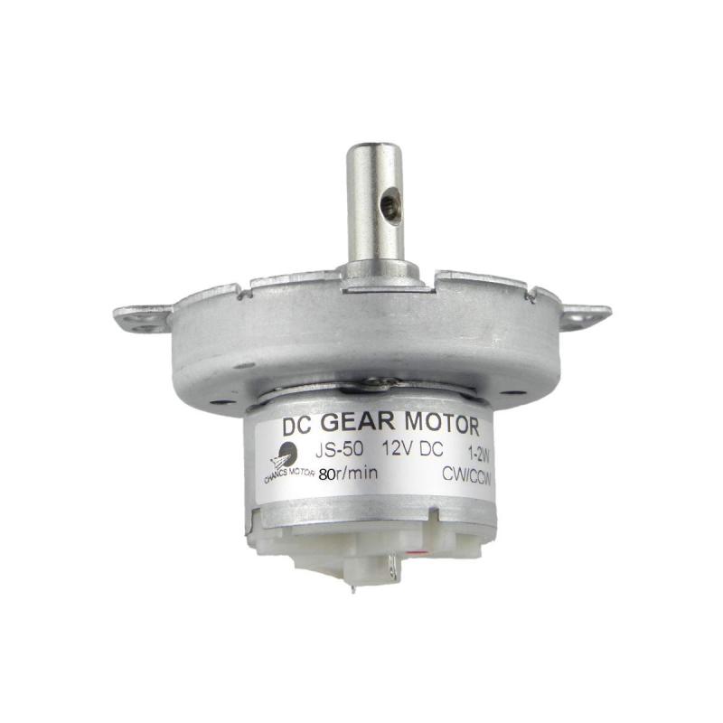 CHANCS の金属の外の減少のギヤ ボックス DC 12V JS-50 80RPM CW/CCW 小型 DC ギヤ モーター説明 ：JS-50 DCギヤードモータは、外側に鉄シェル、内側にプラスチックギヤを備えています。プラスチックギヤは...