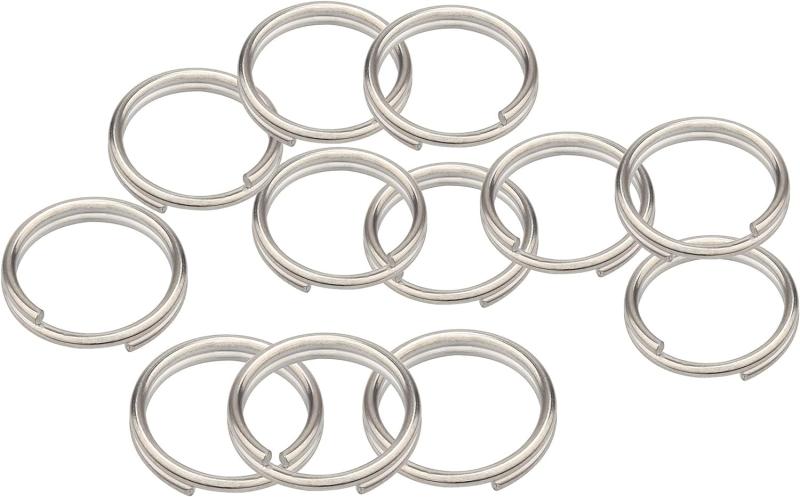 チタン製 キー ホルダー 二重リング 軽量 外徑 10mm 12mm 14mm 18mm 25mm 28mm 30mm 32mm 35mm 超軽量 頑丈 サビに強い 二重丸カン スプリットリング (チタン製 10個入, 外徑 10mm)クラ...