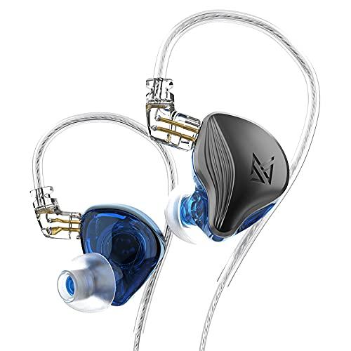 LUCKLZ KZ ZEX 静電とBD ハイブリッド技術 有線イヤホン 新しい静電技術を6.8 mm低電圧静電ユニット 空霊深遠クジラの音効 銀メッキライン雑音低減 3.5MM (NO MIC, Gray)【ポリマー複合ダイヤフラムのダイナ...