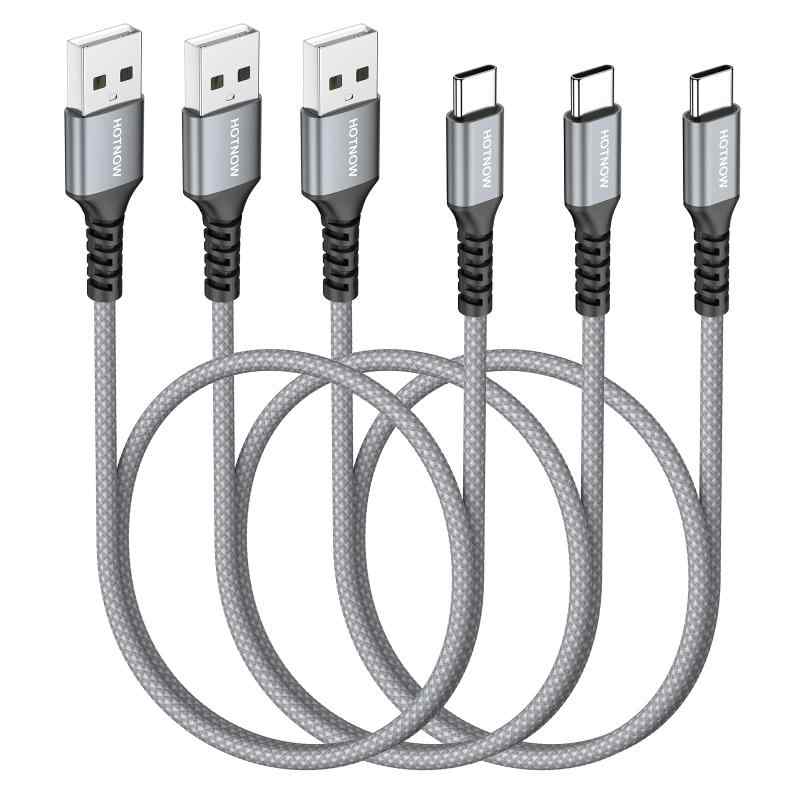 HOTNOW 短い USB Cケーブル 50cm 3本、0.5m USB Type C ケーブル 3A急速充電 QC3.0/2.0 高速データ転送対応iPhone 17 16、Galaxy S22 S21 S10 S9 A21、Xperia...