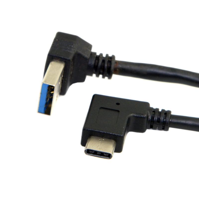 chenyang リバーシブル USB 3.1 Type C USB-C 角度から上向き 90度 A オス データケーブル タブレット 携帯電話用 30cm Type-04両方のコネクタは角度付きタイプです。メインの写真として角度付きコネク...