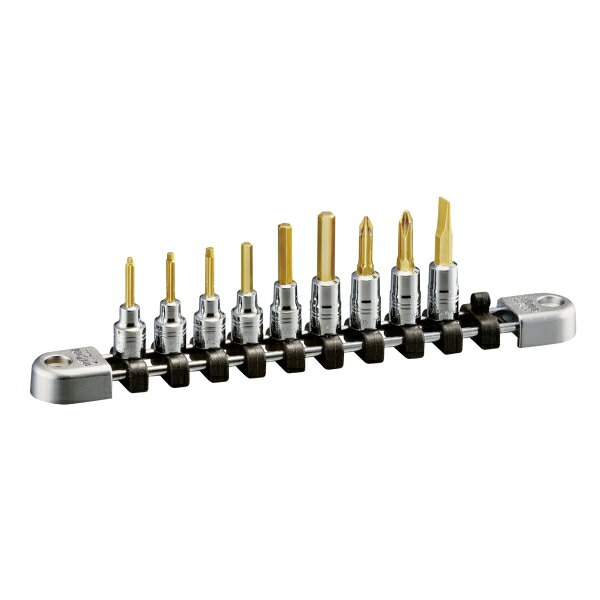 ●ネプロス6.3sq.ソケットホルダーにセットしたビットソケットセット。 ●TIN(チタン)コーティングにより耐摩耗性を向上。 ●六角二面幅3mm以下のサイズは丸軸設計を採用。優れた剛性を実現。 ●差込角部にはKTC独自のパワーフィット形状...