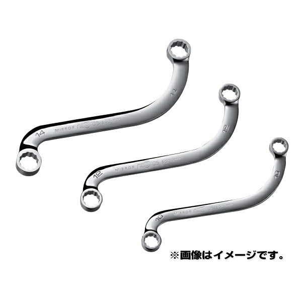 ●一本に同サイズで左右異なるR（カーブ）を採用。左右・裏表で4方向の異なる角度でボルト・ナットにアプローチでき、通常のめがねレンチでは作業できない入り組んだ場所にあるボルト・ナットに使用できます。 ●口径部は応力の集中を防ぐことでボルト・ナ...