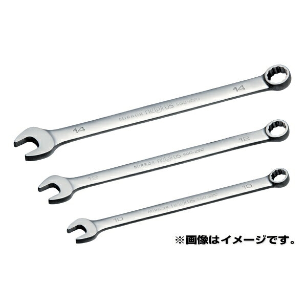 ●スタンダードタイプより全長が長いため、より軽い力で作業できます。 ●めがね側口径部は応力の集中を防ぐことでボルト・ナットのエッジを傷めにくくし、より確実な締め付け・緩め作業が行えるパワーフィット形状を採用。 ●スパナ側ヘッド部は幅を極力小...