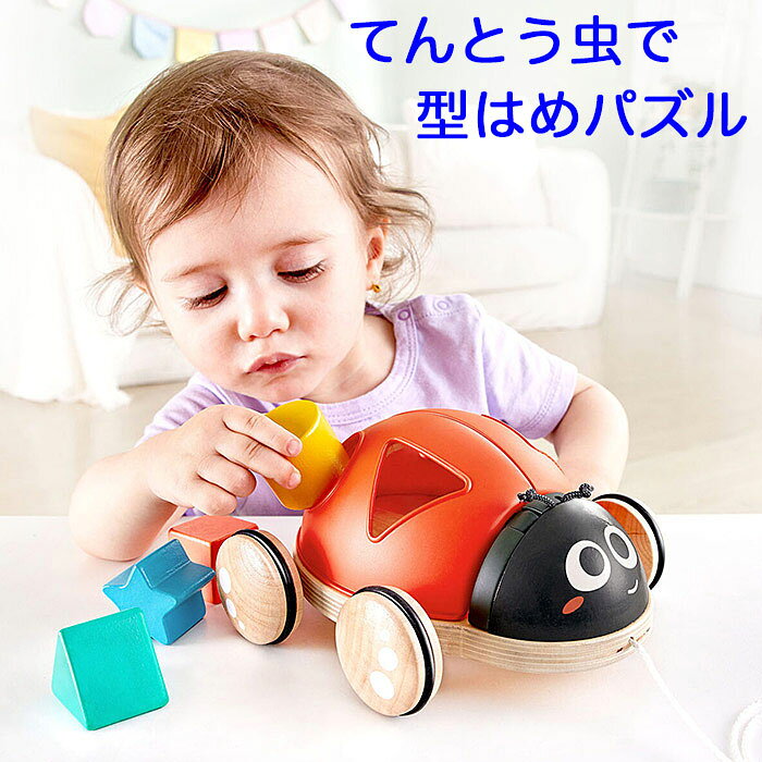 引っ張ってお散歩できる型はめパズルの付いたプルトイ！ かわいいてんとうむしさんと一緒にお散歩できる引っ張って遊ぶプルトイとしても、型はめとしても遊べます。 背中の羽は大きく広げることができて、中のブロックを取り出すとともに、まるで大空を飛ん...