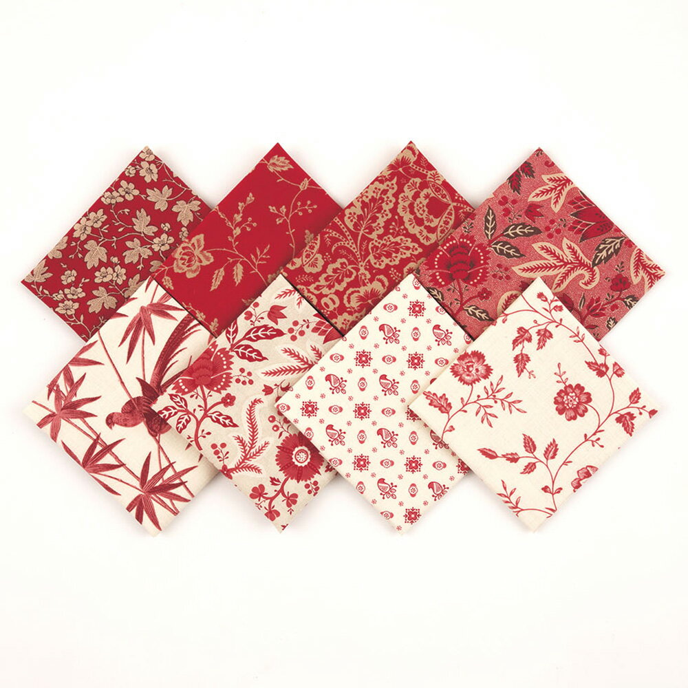 ［USA］人気のフレンチジェネラルデザインの新柄カットクロスセット。フランスのアンティークなレッドを基調にしてデザインされたシリーズで、花柄や小紋柄などをモチーフにした洗練さたコレクションです。色系統別のセットでお届けします。 1枚のサイズ...