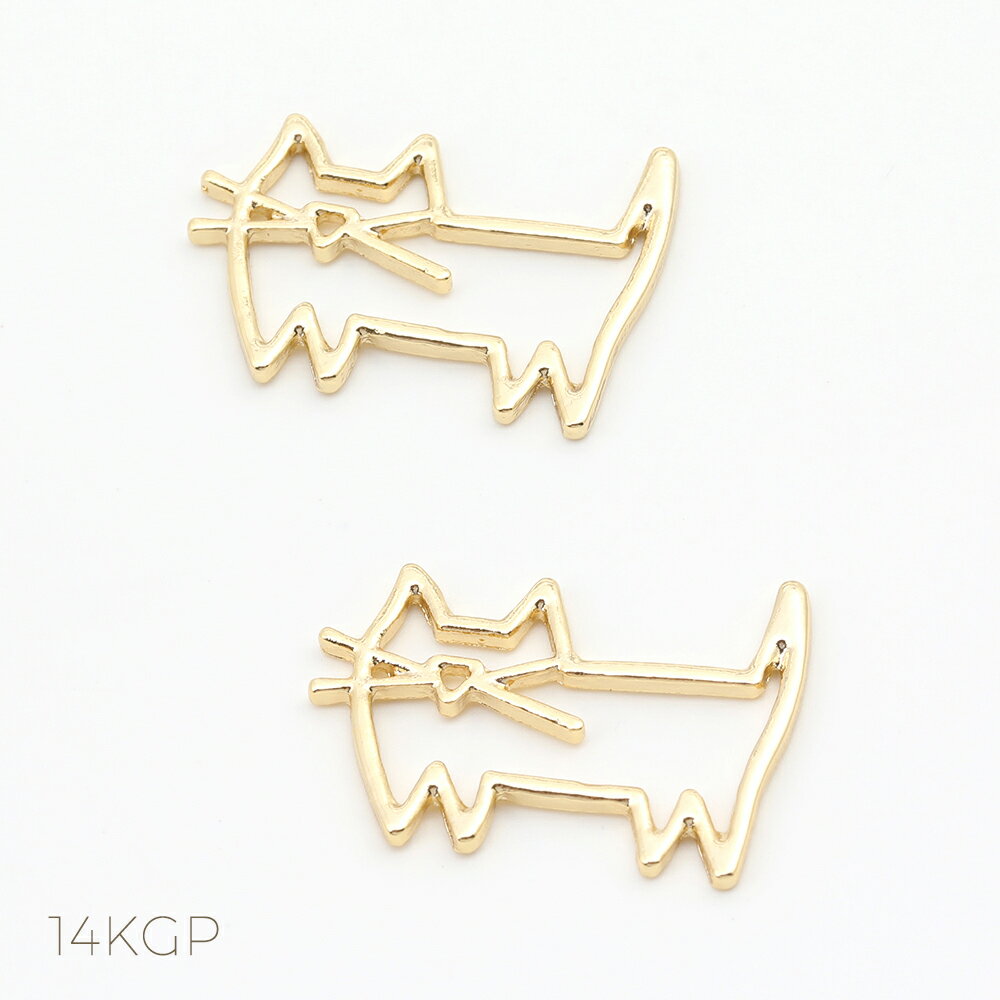 仕　様 サイズ：約17.5×20.5mm素材：真鍮　メッキ：14KGPゴールドメッキ　重さ：約1g/袋 入　数 1個入り 注意事項 商品の一部には、生産過程上において、歪み・メッキムラ・色ムラ・サビ・多少の柄ずれなどある場合があります。ご返...