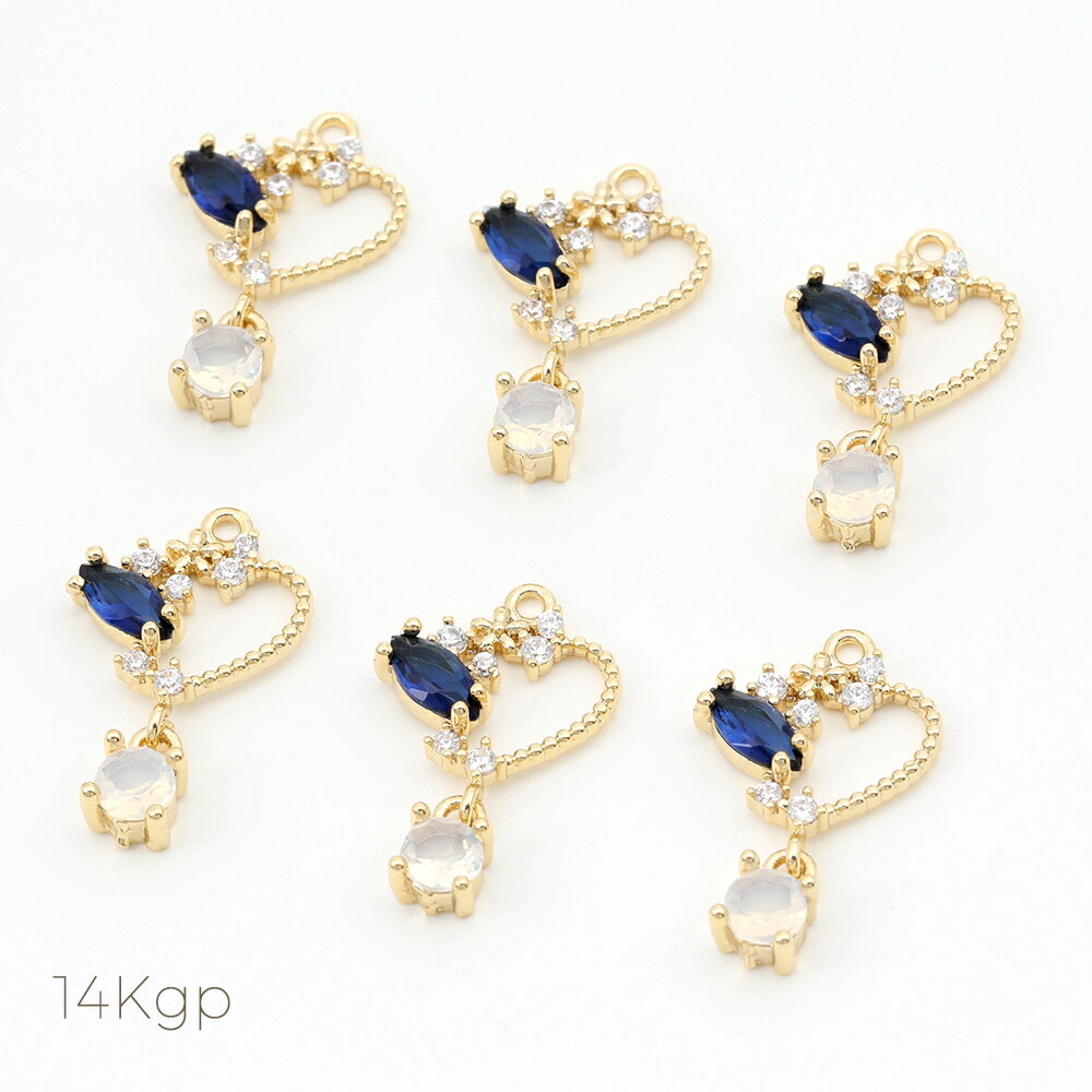 仕　様 サイズ：約12×19mm素材：銅製、ジルコニア、クリスタルストーン　メッキ：14KGPゴールドメッキ　重さ：約0.7g/袋 入　数 1個入り 注意事項 商品の一部には、生産過程上において、歪み・メッキムラ・色ムラ・サビ・多少の柄ずれ...