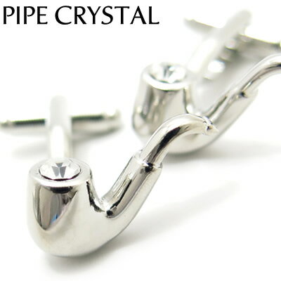 PIPE CRYSTAL パイプをモチーフにして作られたカフス。曲線が美しいデザインでパイプのトップにはクリスタル色のラインストーンがワンポイントに付けられています。かなり小さめに感じるデザインで、品良くシンプルにお使いいただけます。 SI...