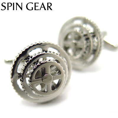 SPIN GEAR 大中小3つの歯車をモチーフにしたカフス。 一番小さいもの、中くらいのものは 回転させることができる遊び心あふれたカフスです。 モチーフは少々大きめで存在感のあるカフスです。 SIZE 約18mm 素材 真鍮 ※【カフス】...