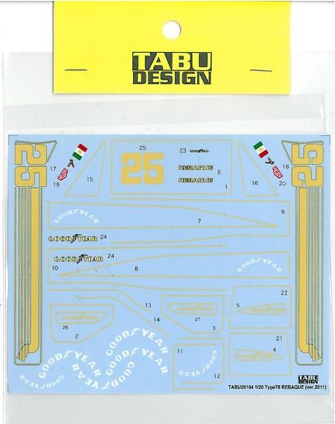 TABU-20104　1/20　Type78　REBAQUE　(ver.2011) (T社1/20対応）