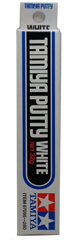 タミヤパテ（ホワイト）【タミヤ 造形・下地処理 ITEM87095】 【 使いやすさが好評のペーストタイプパテ 】 部品のすき間やくぼみの補修、穴埋めなどに便利なペーストタイプのラッカーパテです。硬化する前なら別売のタミヤ・ラッカー溶剤で薄...