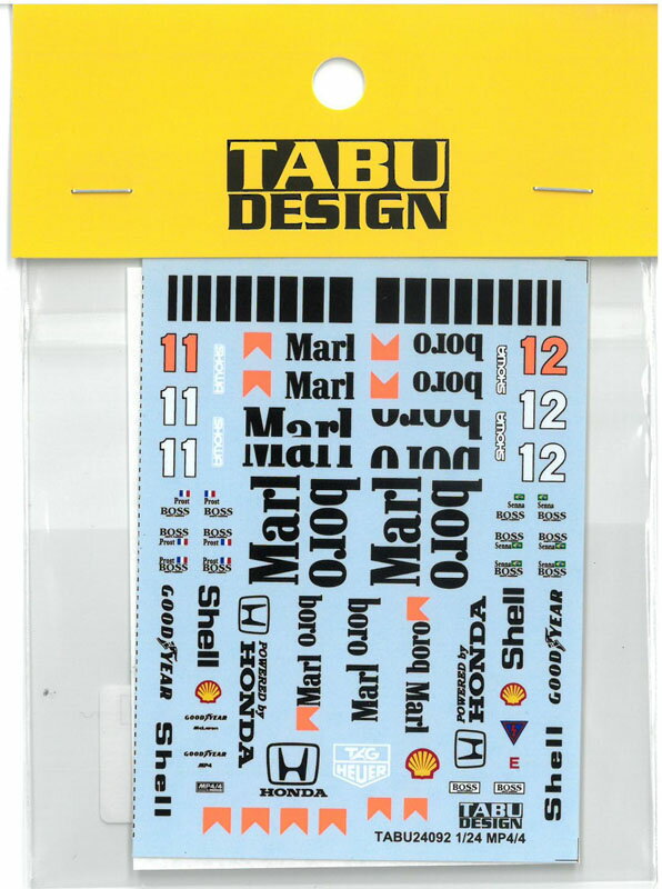 1/24 マクラーレン MP4/4 Option(H社1/24対応）【TABUデカール TABU24092】