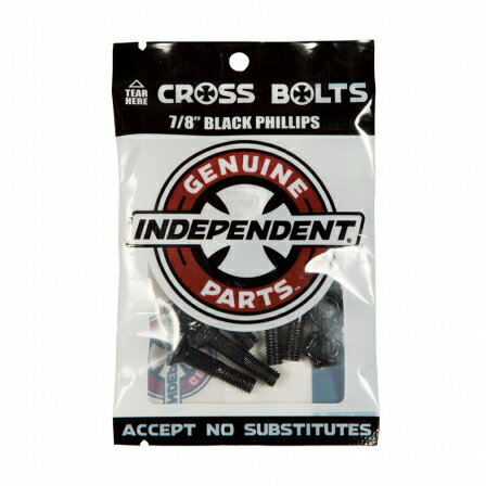 ご存知、INDY (インディー) のビス&ナットセット！ デッキにトラックを取り付けるためのハードウェアで、ヘッド部分はプラス型の8対セットです。 トラックがインディならビスはこれに決まりです。 ■ネジ穴：プラス ■カラー：BLACK ■サ...