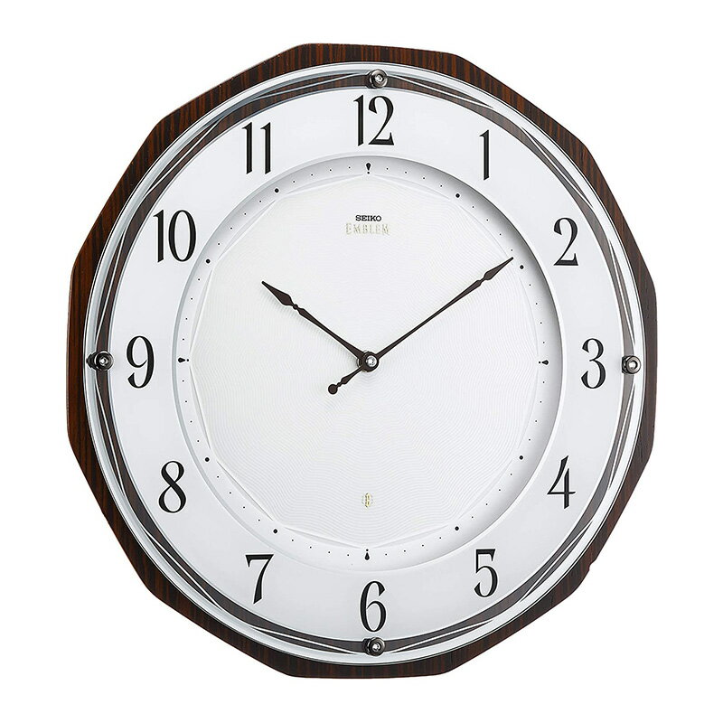【ブランド】SEIKO EMBLEM(セイコー エムブレム) 【型番】HS536B 【枠材】木枠 MDF ローズウッド柄つき板貼り 茶木地塗装 【前面】全面高透過カットガラス 【サイズ】352×352×35mm 1.8kg 【電池】リチウム...