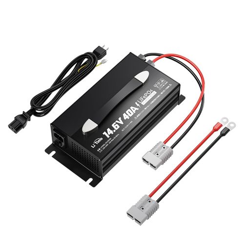 【40A電流による急速充電とバッテリー活性化機能】LiTime 14.6V40A リチウムバッテリー充電器は、12.8V LiFePO4 バッテリー用に設計されています。40A の大電流により、急速充電を実現して、12V200Ah/12V3...