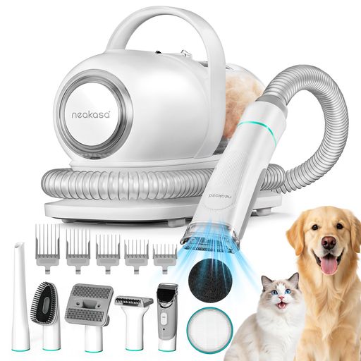 ペット用グルーミング掃除機 🐾【5in1多機能&amp;抜け毛99%除去】ブラシ・バリカン・吸引機の3役+足裏ケア/隙間掃除機能!「ブラッシング右向き矢印吸引右向き矢印カット」を一台で完了。換毛期の抜け毛・死毛を99%キャッ...