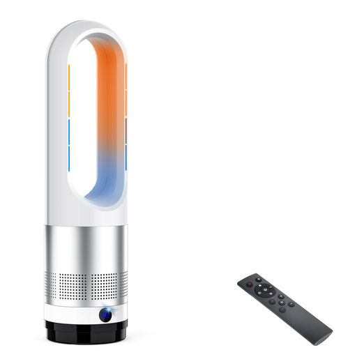 【2024最新夏冬両用モデル暖房器具】羽なし扇風機は3段階温風と1-8段階送風風量を自由に切り替えられます。冬は電気ファンヒーターモードを、夏はDCモーター扇風機モードを利用することで、1台でオールシーズンに対応可能。送風暖風兼用のヒーター...