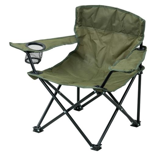 【サイズ】使用寸法:約63x39.5x52.5cm収納寸法:約59x11x11cm 【座面高】約26cm 【カラー】オリーブ 【耐荷重】70kg 【材質】構造部材:金属(鋼)表面加工:エポキシ樹脂塗装張り材:ポリエステル