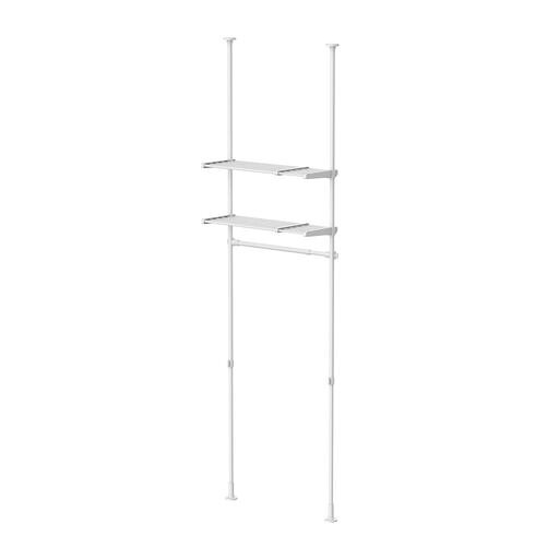 【サイズ】幅68-96x高190-300x奥行26cm【耐荷重】ハンガーパイプ1本あたり15kg、パイプ棚1枚あたり5kg、合計25kg【商品重量】4.5kg 【材質】〈パイプ・棚〉鉄・エポキシ樹脂粉体塗装 〈樹脂部品〉ABS樹脂・合成ゴム...