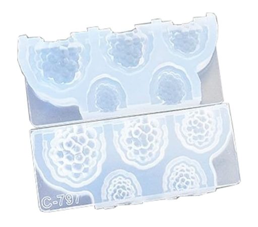 シリコーン製ミニチュア用型抜き 樹脂粘土をはじめとする自然乾燥粘土、オーブン粘土などでご使用頂ける便利なシリコーン型 粘土などを型につめて抜くだけで簡単に5サイズのリアルな立体ラズベリーモチーフが製作可能 仕上がりサイズ(約):12x13/...