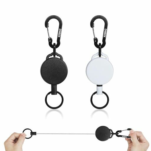 【第二世代DMEEK伸縮キーホルダー】従来のカラフルなポリエステルロープの実用性の問題を改良し、高強度合金リングを採用。よりシンプルで高級感があり、実用性も抜群です。カラビナと本体の接続部分を強化し、耐荷重性能が大幅に向上、紛失防止効果も高...