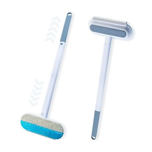 【長さ60cm猫の毛取り】ケモトリスイーパーらくらく抜け毛スティックは、かがまずに掃除できる60cmのロングハンドル仕様で、腰への負担を軽減。高齢者や腰痛持ちの方にもおすすめの、使いやすく実用的なペット抜け毛掃除アイテムです 【マルチシーン...