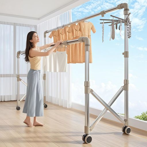 ▶高強度&amp;高耐荷重厚ステンレスで作れ、防水・防錆、多層加工、折りたたみが簡単、安定性が優れます。優れた素材選びや実用性に考えて、細部まで工夫を凝らし、ハンガーラック全体耐荷重約200kgの頑丈設計のに、耐久性があり錆びにくい特性を持...