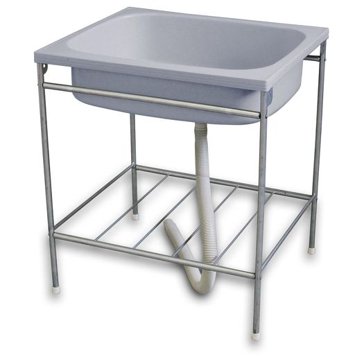 製造国:タイ サイズ:595x510x680mm 仕様:シンク容量:約25L組立式 付属品:取扱説明書