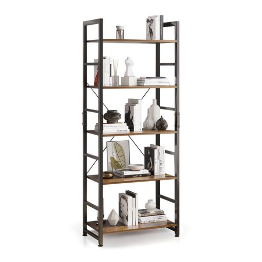 安定した構造とバランスの良さ:この棚ラックは、X型の背面支柱強化構造と調整可能な足を備え、不均一な床でもしっかりとバランスを保ちます。工業風のデザインで、収納ラックとしての機能性だけでなく、安定性も抜群です。揺れることなくアイテムを完璧に保...