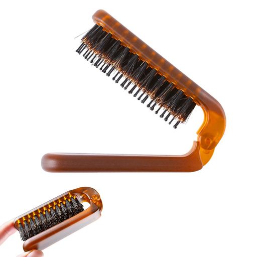 ヘアブラシがセットになっています。 開いた長さは約17.8cm、折りたたんだ長さは約9.5cm、高さは2cmです! 折りたたみ式なので、旅行先や外出先でも簡単に収納できます。いつでもどこでも使いやすい。 当社のコームは、ナイロンの歯とプラス...