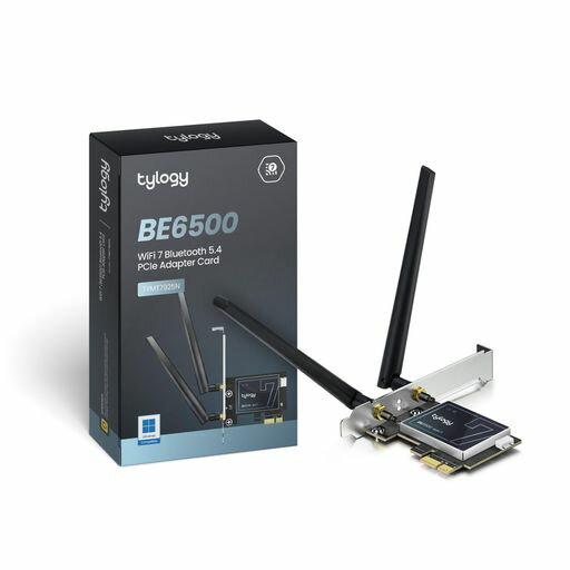 WiFi7BE6500規格Bluetooth5.4対応のPCIeアダプター 超高速WiFi7速度。最も忙しいネットワークでも簡単に処理できる6500MbpsWiFi速度。 より速く、より広い範囲をカバーするBluetooth5.4-データを...