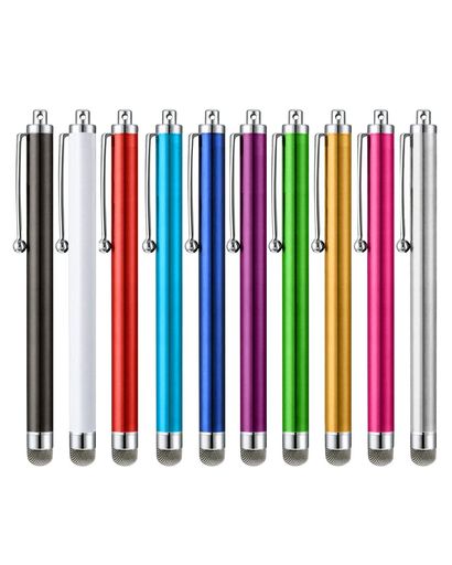 【パッケージ内容】10本のスタイラスペンのセット。360度の絵画、自然なラインが、効果は指を使用するよりも、より完璧です。 【素材】スタイラスの触れる端は導電繊維製で設計されており、ペン先の反応と滑りの良さが格段に向上しています、外側の導電...