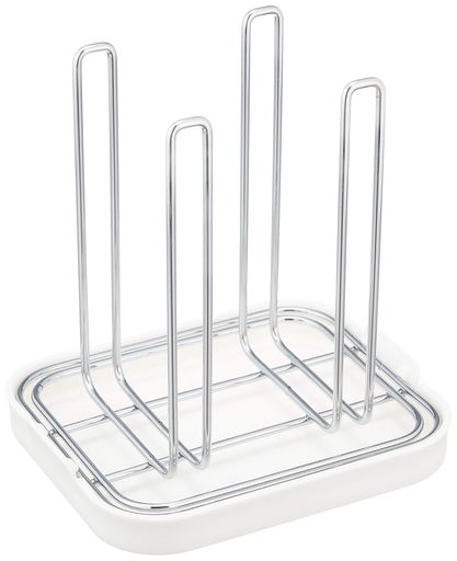 製品サイズ:(約)幅160x奥行135x高さ165mm 製品重量:(約)260g 材質:本体/鉄(クロムめっき+クリア樹脂塗装)、トレー/ポリプロピレン(耐熱温度100度) 原産国:本体/中国、トレー/日本