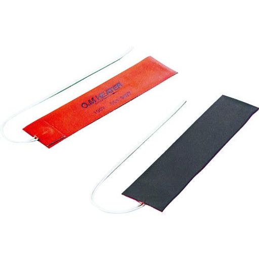 厚さ(mm):1.5 幅(mm):50 長さ(mm):100 容量(W):30 電源:単相100V 厚さ:1.5mm サーモスタット:なし 連続使用温度:200°C ●最高使用温度:250°C●電源コード長さ:300mm●シリコンゴム