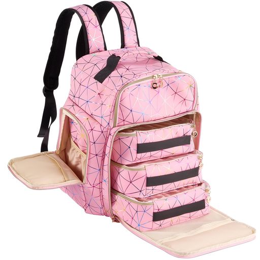 特別なデザイン:取り外し可能な3つの収納引き出しがあり、それぞれに42本のネイルポリッシュを収納できます。 大容量:二重層設計で、LED/UVネイルランプドライヤー、ネイルブラシ、爪切りなどを収納できるポケットが多数あります。 完璧な保護:...