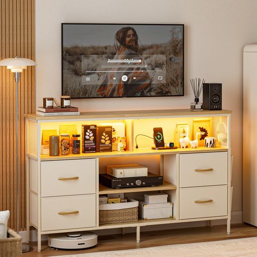 【暮らしに馴染むシンプル設計】天板には高級感あふれる木目調仕上げを採用。不織布製の柔らかな質感の引き出しと、スリムなスチールフレームの組み合わせで、どんなインテリアにも自然に溶け込みます。和室にも洋室にもマッチするユニバーサルデザインで、リ...