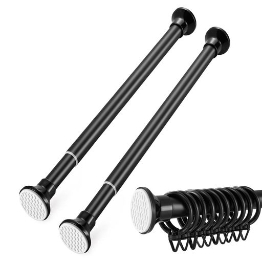 1.【主な仕様】:強力つっぱり棒2.4mブラックより厚いより強い負荷の突っ張り棒240cm2本、36個の無料カーテンリング含む材質:パイプ304ステンレス;ABS樹脂耐荷重:15KG~30KG;(※設置する長さで変わりますので伸縮が少ない方...