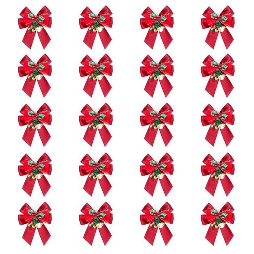 【サイズ】7*8cmX'masの雰囲気がたっぷり~リボン お好みの場所を飾り、クリスマスツリー、クリスマスリース、クリスマスプレゼント装飾用、木、窓、ギフトボックスに結ぶことができ、クリスマスフェスティバルの雰囲気を簡単に作り、休日の精神を...