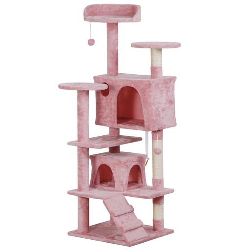 アクティブ 【商品仕様】子猫・成猫に向けの大型キャットタワー。支柱材質:PE+紙管+麻紐、張り材:ポリエステル、板材:パーティクルボード。全体寸法:約幅65x奥行き66x高さ140cm、重さ:約14kg。大きな部屋:約幅45x奥行き27x高...