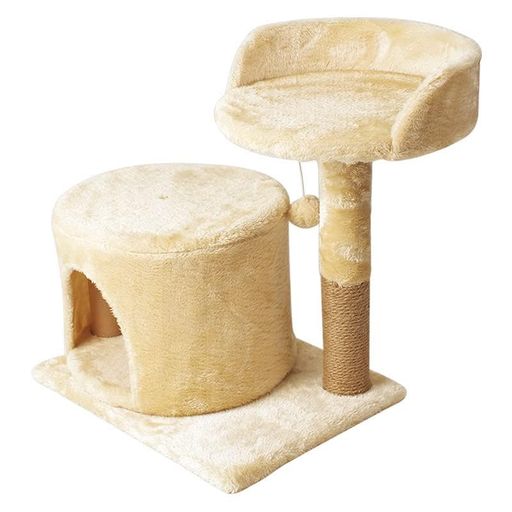 クライミング 🏠超省スペース設計&amp;48cmコンパクトサイズ:狭いお部屋やマンションでも置ける、場所を取らないミニキャットタワーです。(超省空间设计&amp;48cm紧凑尺寸) 😺猫ベッド+爪とぎ柱+遊...