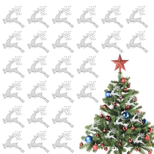 🎄【セット内容】このセットには、美しいクリスマスツリーオーナメントが24個(約6x6cm)入っています。普段使いにもパーティーにも十分な量です。各ペンダントには紐が付属しています、温かく魅力的なクリスマスの雰囲気を簡単に作り...