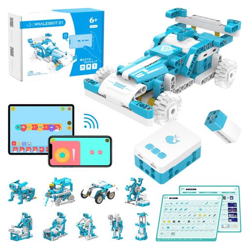 【はじめてでも安心のロボットキット】WhalesBotD1は、組み立て・リモコン操作・プログラミングがひとつになったSTEM教育向けロボットキットです。6歳以上のお子さまにぴったりの設計で、ゲームや動画に偏りがちな時間を「手を動かしながら学...
