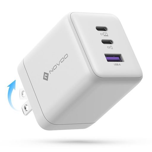 ⚡【強力な3-in-1充電ソリューション】 NOVOO 100W USB-C充電器で大きな充電器にさようなら! USB-Cポート2つとUSB-Aポート1つを備えたこのUSB-C充電器は、3台のデバイスを同時に充電でき、ノートパソコン、スマー...