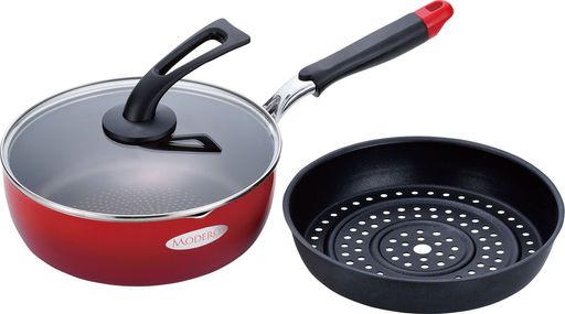 商品サイズ:約幅44.6x奥行25.6x高さ17.7cm、重量:約1590g 鍋の高さ:8.2cm 本体:アルミニウム合金、内面:ふっ素樹脂加工、外面:焼付塗装、はり底:ステンレス鋼、ハンドル・つまみ:フェノール樹脂、ガラス蓋:強化ガラス、...