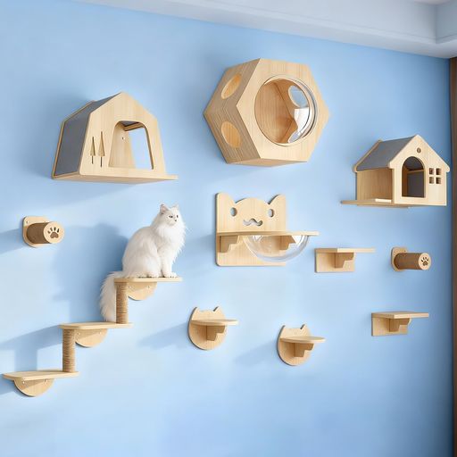 クライミング 🌳【天然無垢材の安心設計】厳選された天然木材を使用した壁掛け式キャットステップ。滑らかな表面加工で肉球を傷つけず、防腐処理済みだから湿気にも強く長持ちします。厚めの板材と強化支柱大型猫にも安心。 ㈔...