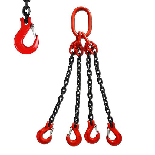 【製品仕様】定格荷重:3t、チェーン長:1.5m、線径:6mm、4本吊り。定格負荷範囲内で正しくご使用ください。 【コンパクト設計】使用荷重はチェーン角度により変化:30°時3.0t、45°時2.8t、60°時2.0t。軽量設計で携帯性に優...